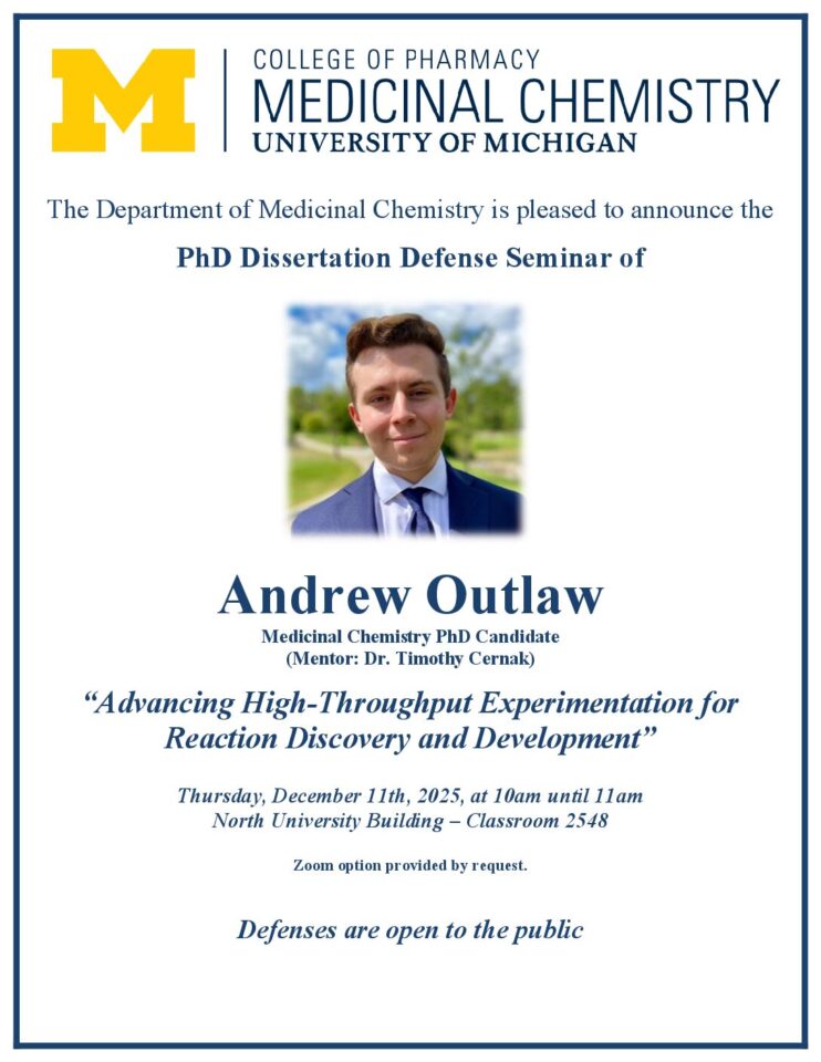 Medicinal Chemistry Seminar: Andrew Outlaw, PhD Dissertation | UM ...