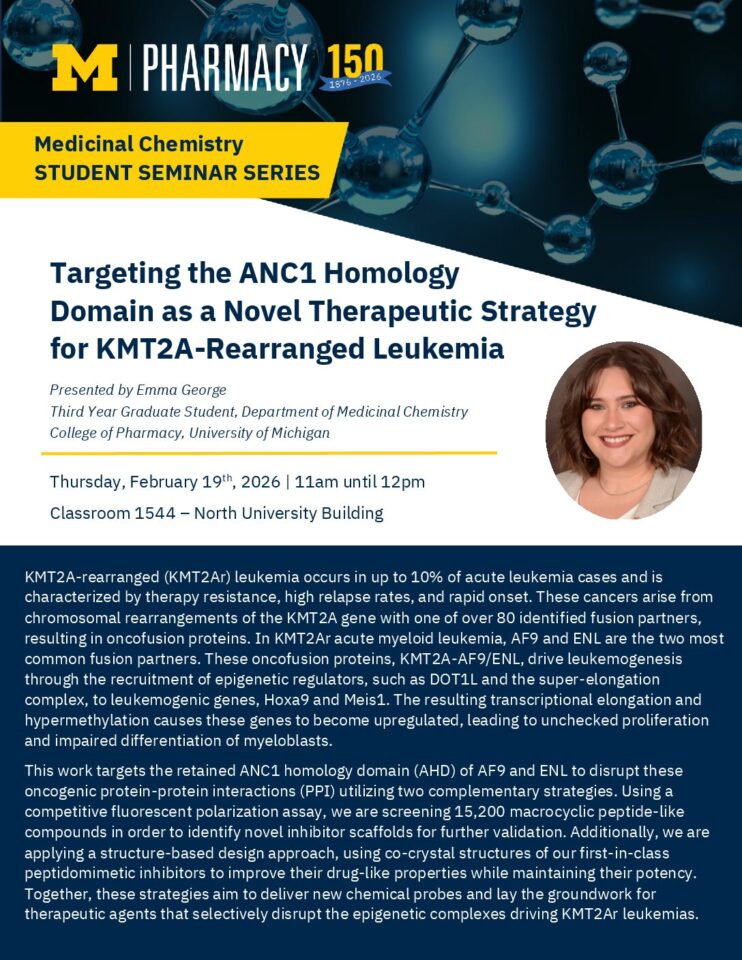 Medicinal Chemistry Graduate Student Seminar Series: Emma George | UM ...