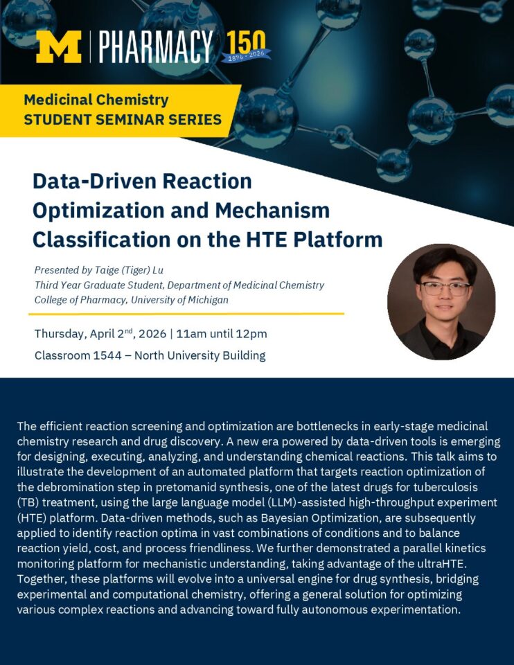 Medicinal Chemistry Graduate Student Seminar Series: Taige (Tiger) Lu ...